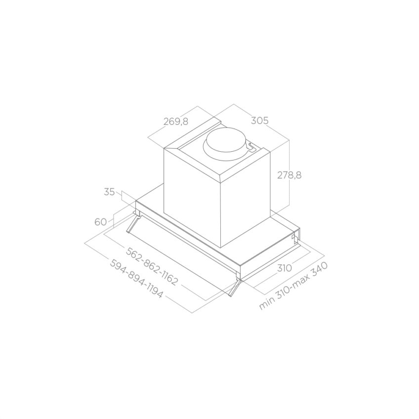 Elica Boxin Plus Built In Kitchen Hood IXGL/A/60 (Duct Out) - Crosscraft