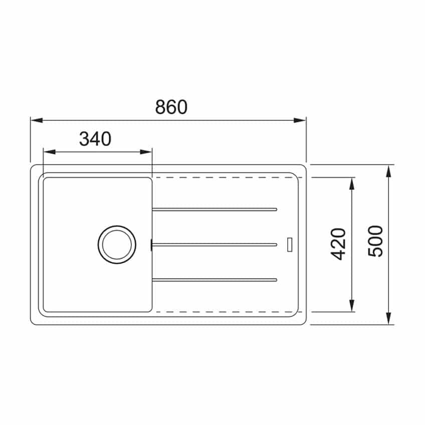 Franke Boston BFG611-86 Kitchen Sink, Overmount - Crosscraft